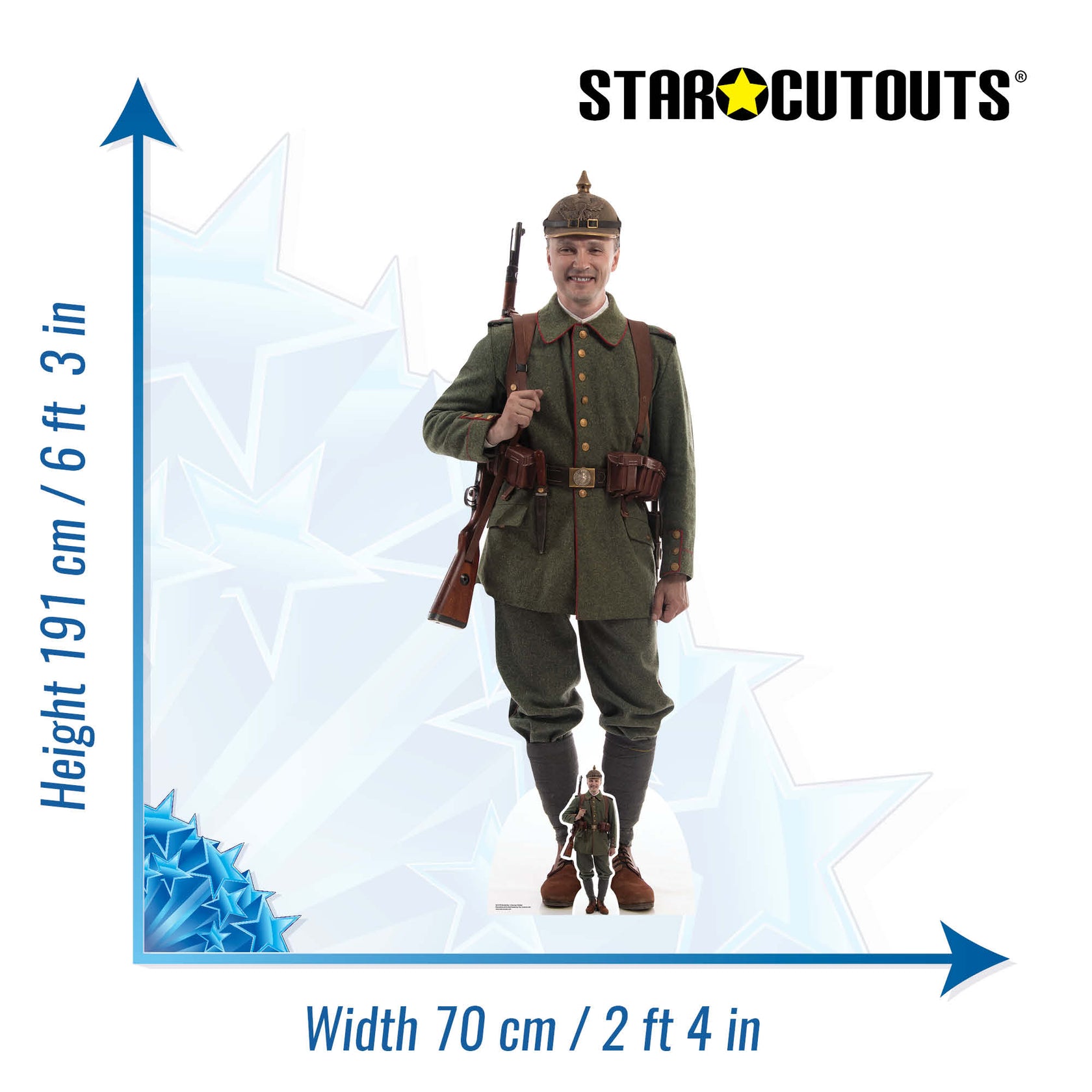SC1179 German WW1 Soldier Cardboard Cut Out Height 191cm – Star Cutouts