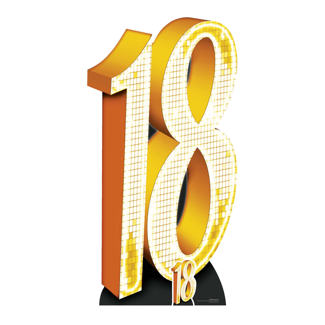 SC1692 Number 18 - Gold Cardboard Cut Out Height 177cm – Star Cutouts