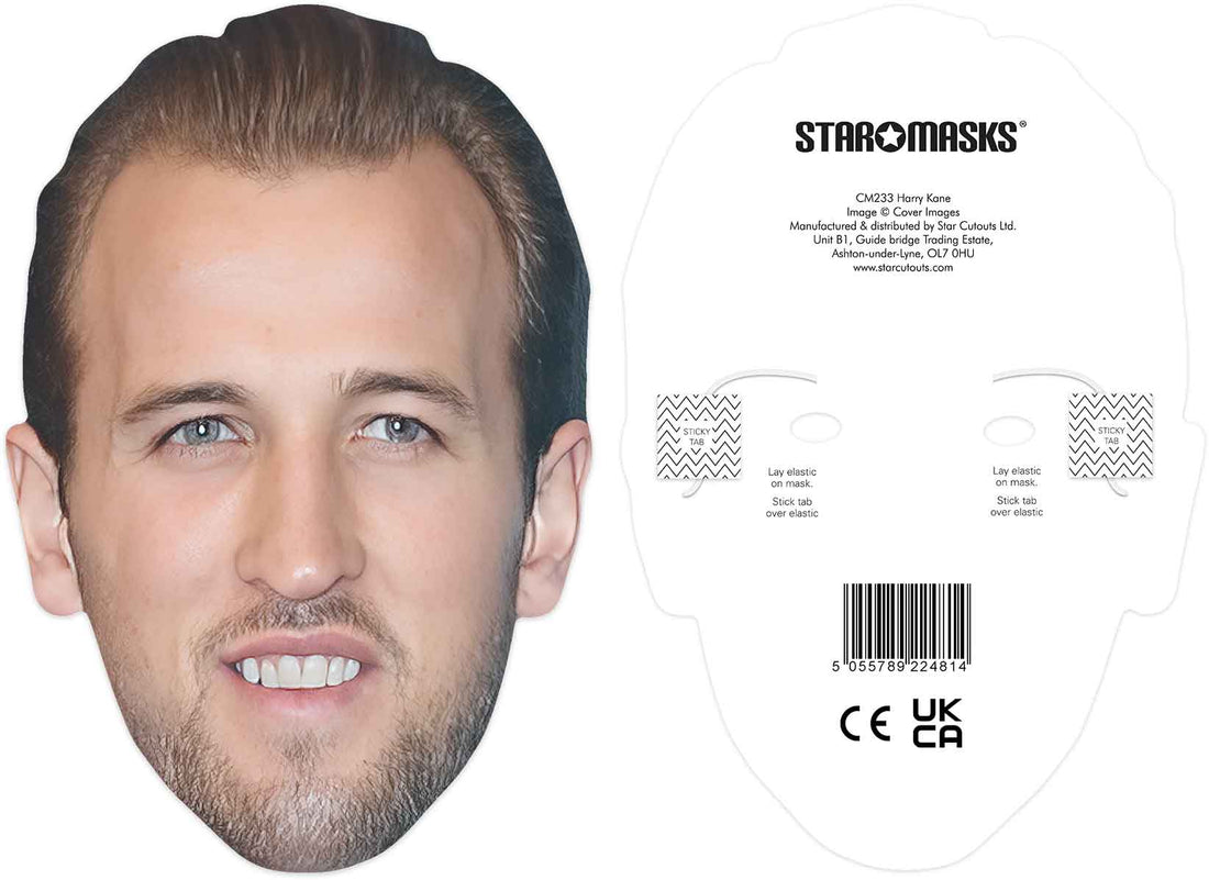 CM233 Harry Kane Mask CELEBRITY MASKS Single Face Mask – Star Cutouts