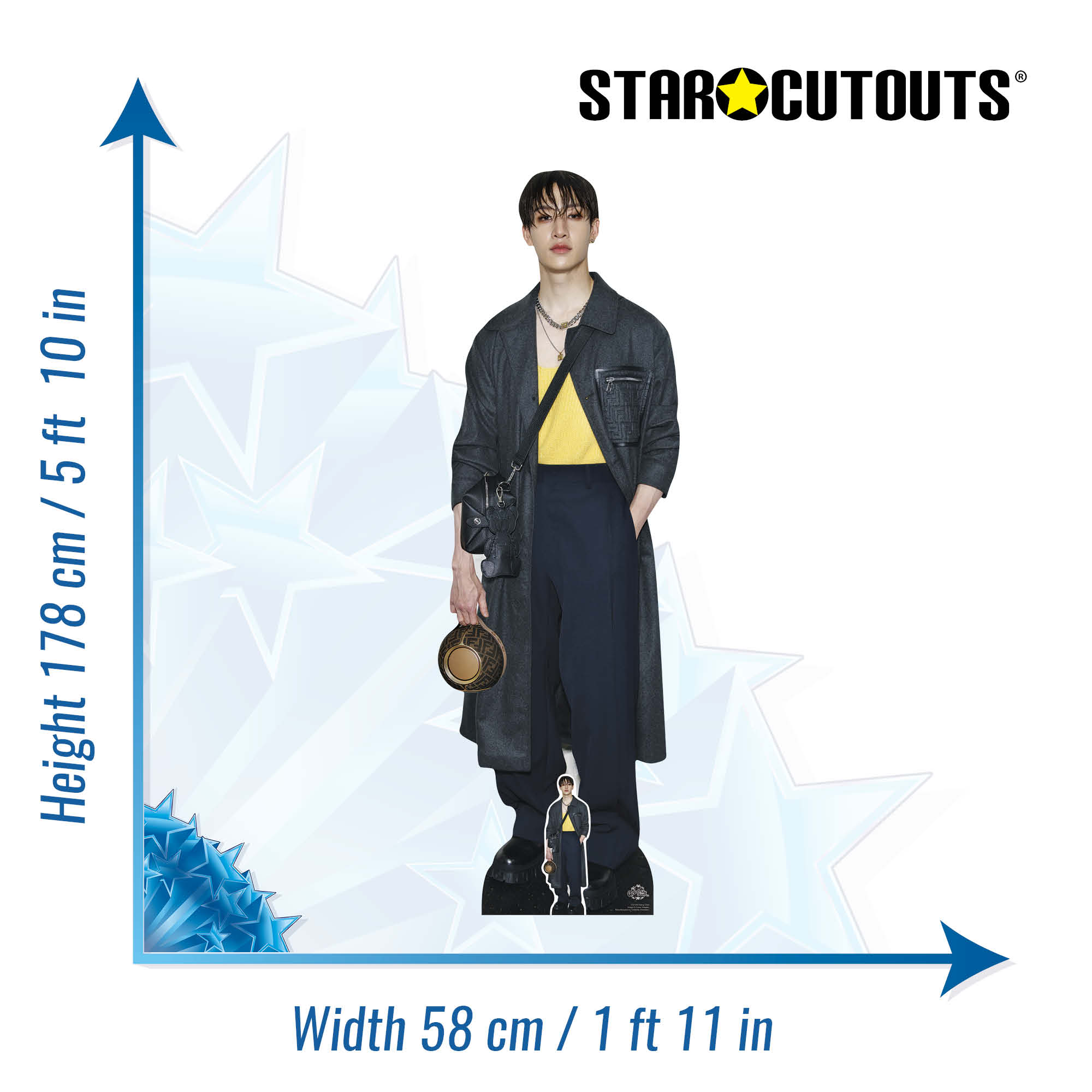 CS1255 Bang Chan Cardboard Cutout Height 178cm – Star Cutouts