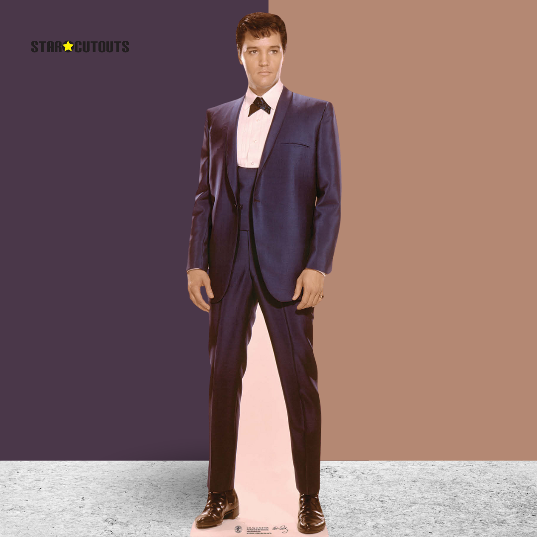 SC236 Elvis 1960s Blue Suit Cardboard Cut Out Height 180cm – Star Cutouts