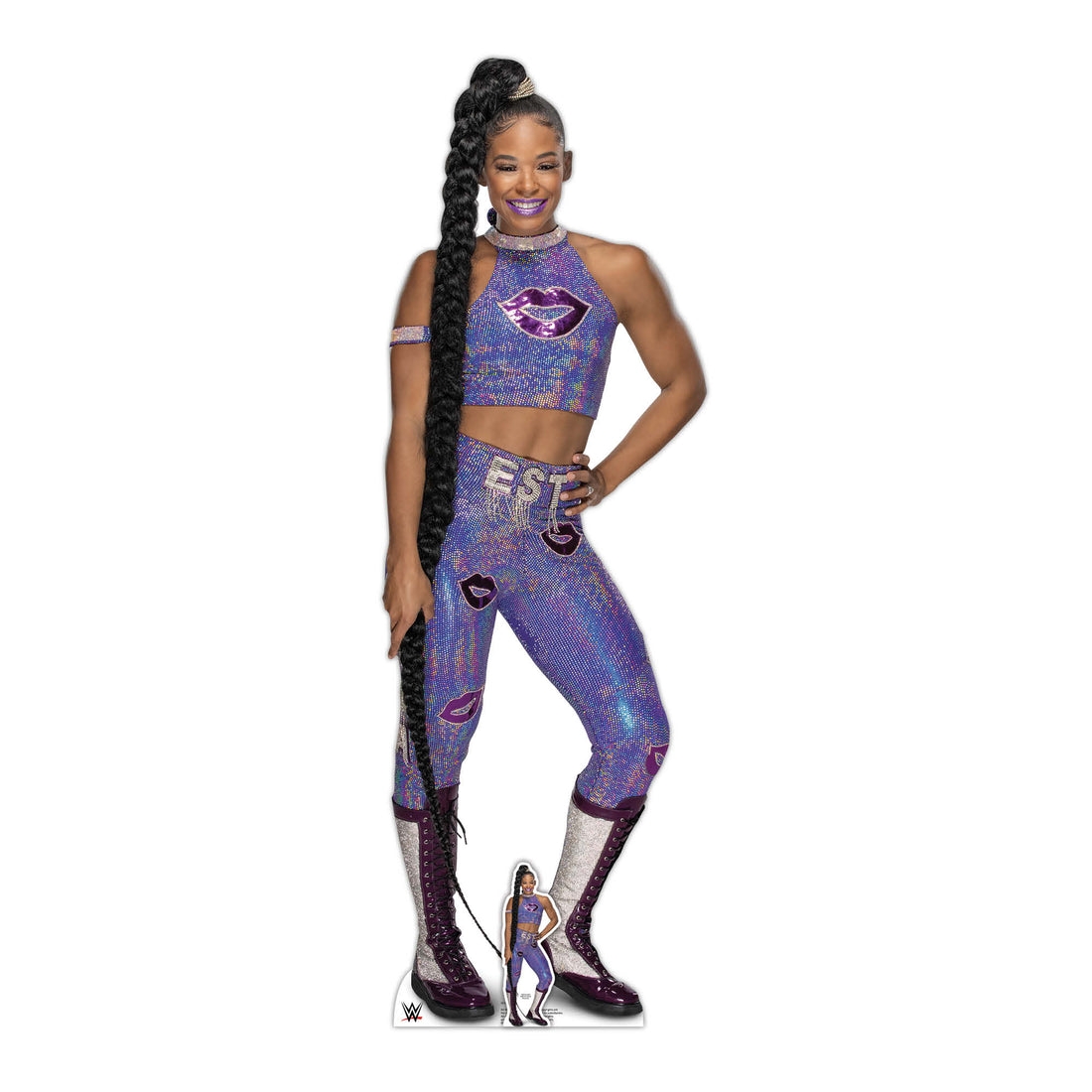 Bianca Belair Purple Outfit WWE – Star Cutouts
