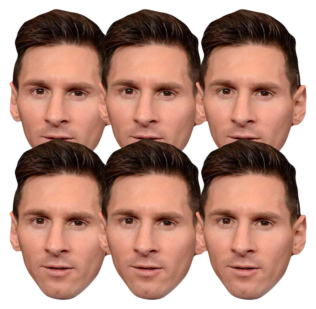 SMP373 Lionel Messi Football Football Six Pack Cardboard Face Masks Wi ...