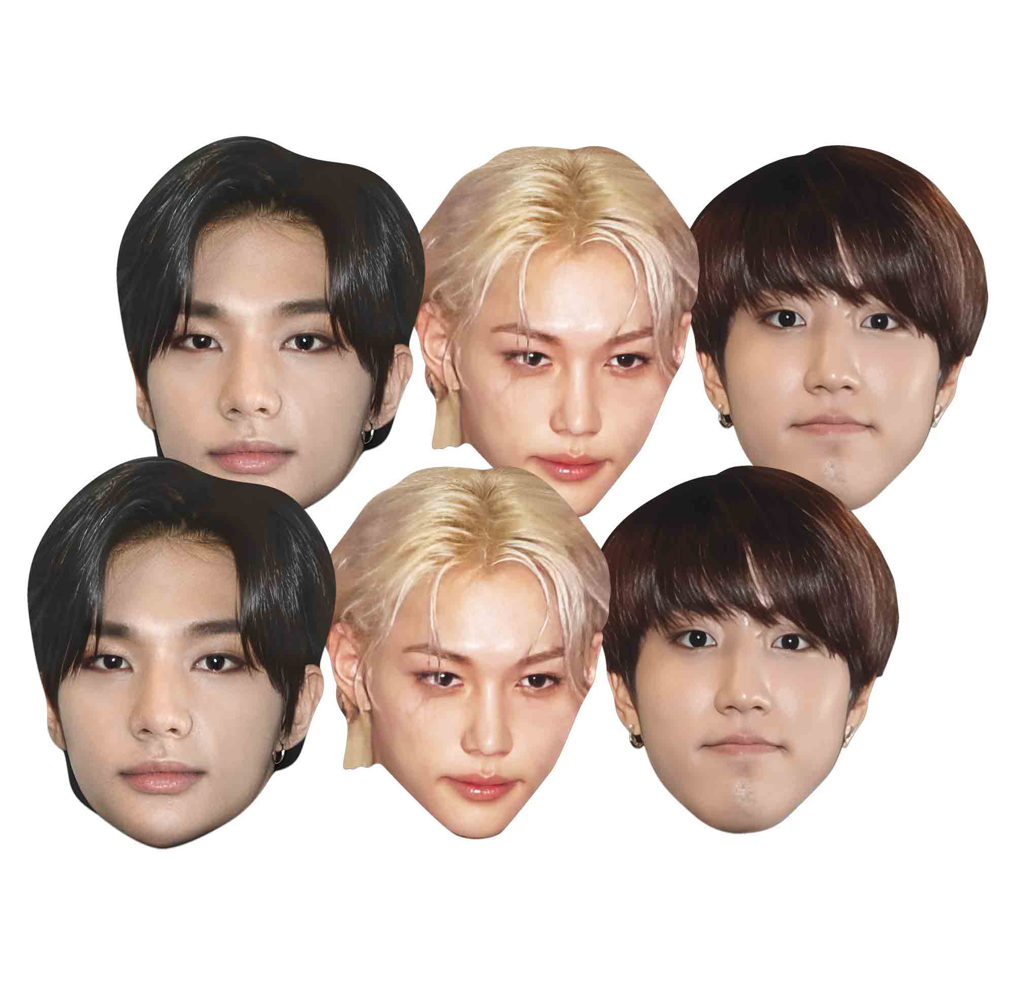 CMP21 Stray Kids Six Cardboard Face Masks - 2 x Felix, 2 x Han, 2 x ...