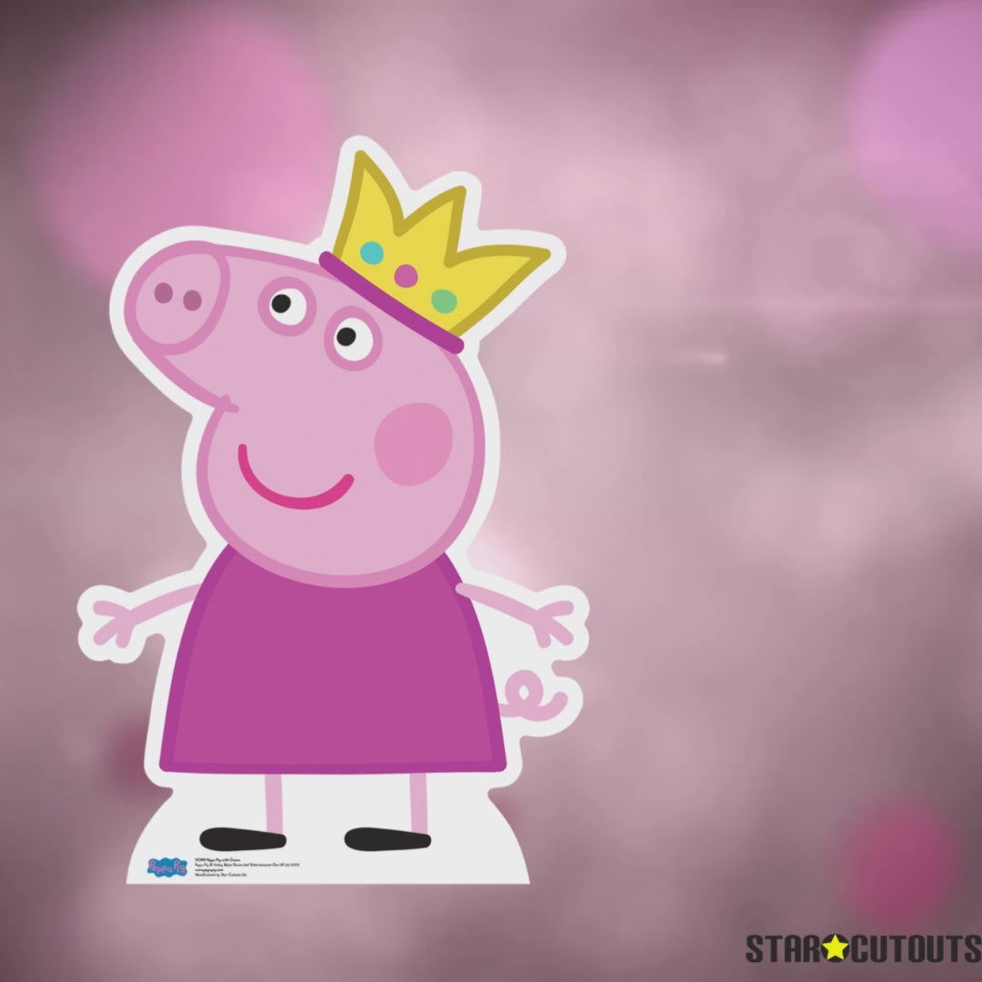 SC959 Peppa Pig Crown Cardboard Cut Out Height 90cm – Star Cutouts